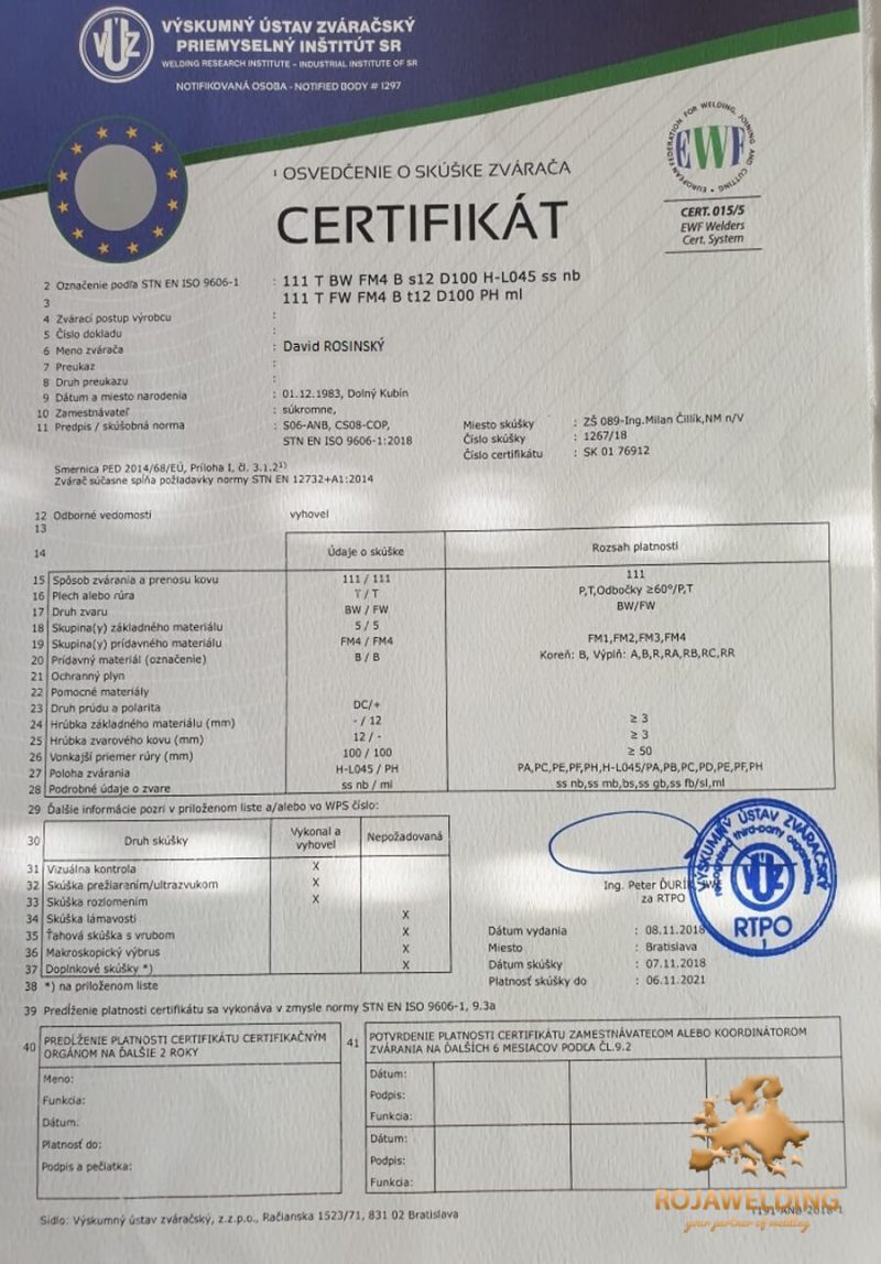 We offer welding services in Belgium and Europe - rojawelding.com